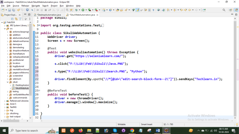 Sikuli Tutorial - Techlearn.in